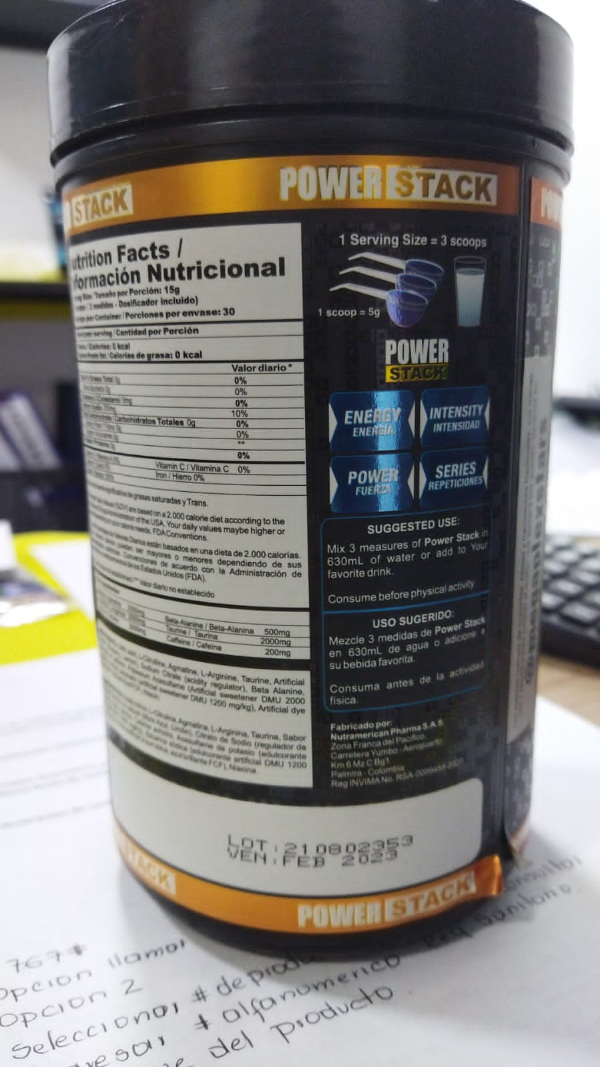 POWER STACK mora azul 1 Lb (454g)