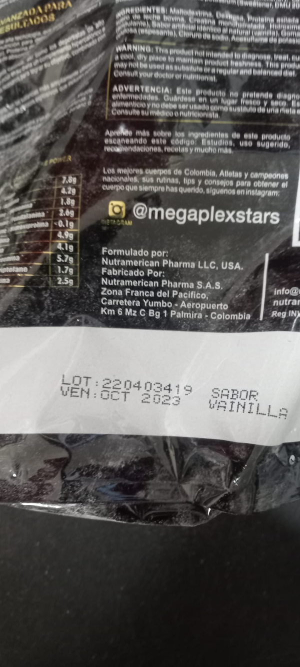 MEGAPLEX CREATINE POWER Vainilla Bolsa Dorada (908